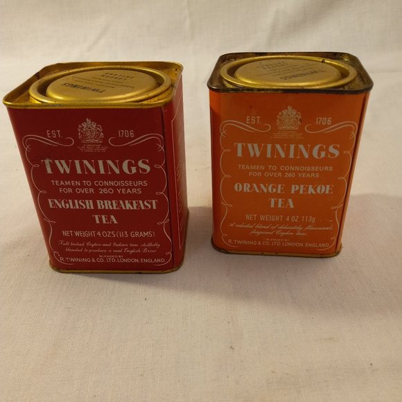 Kitchen | Vtg Twinings English Breakfast And Orange Peoke Tea Tins ...